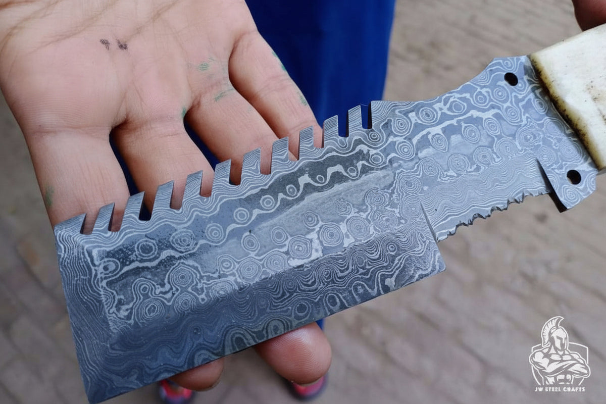 Custom Made Tracker knife with bone handle – JW SteelCrafts